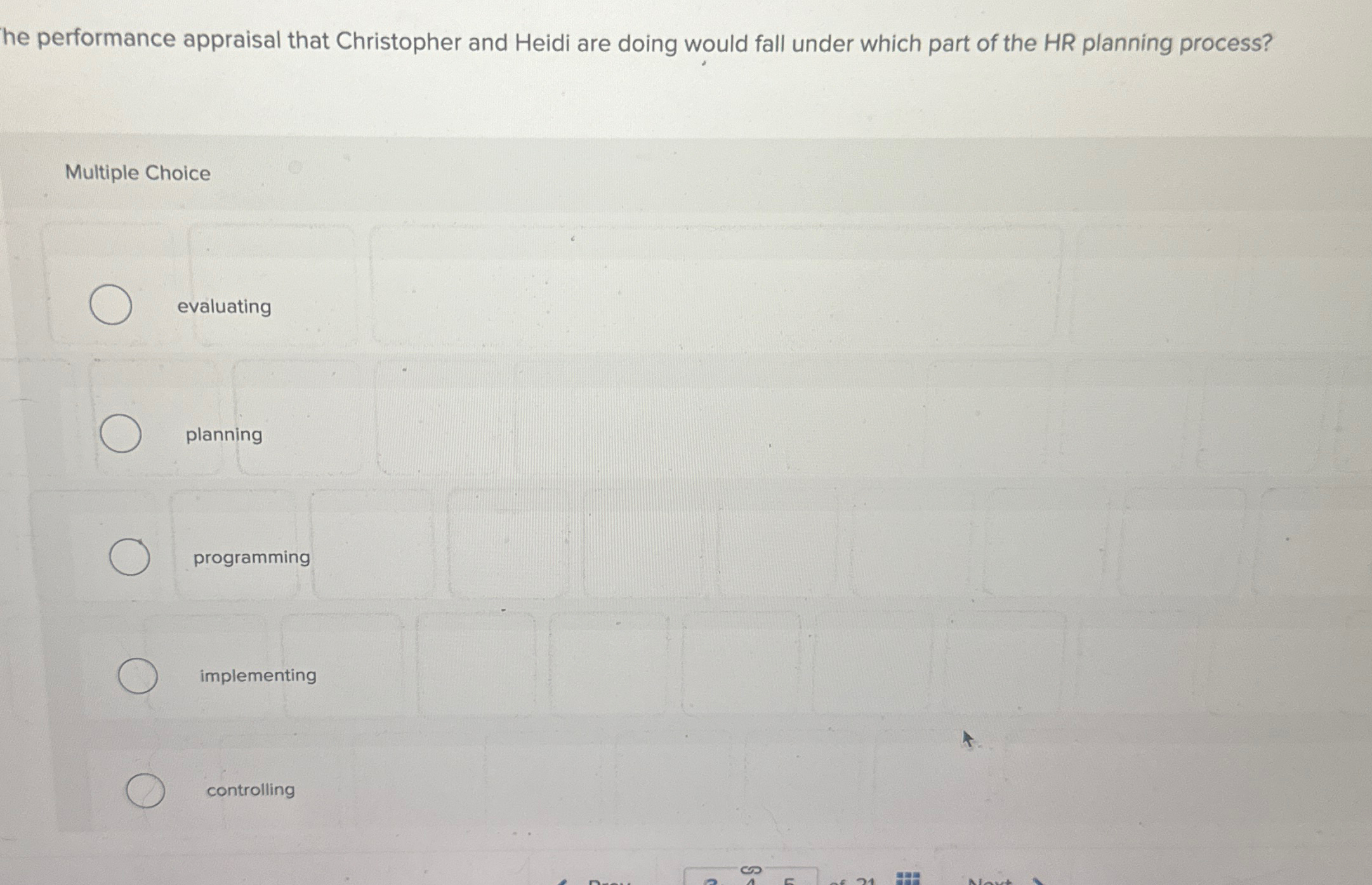 Solved The performance appraisal that Christopher and Heidi | Chegg.com
