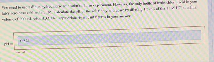 Solved You need to use a dilute hydrochloric acid solution | Chegg.com