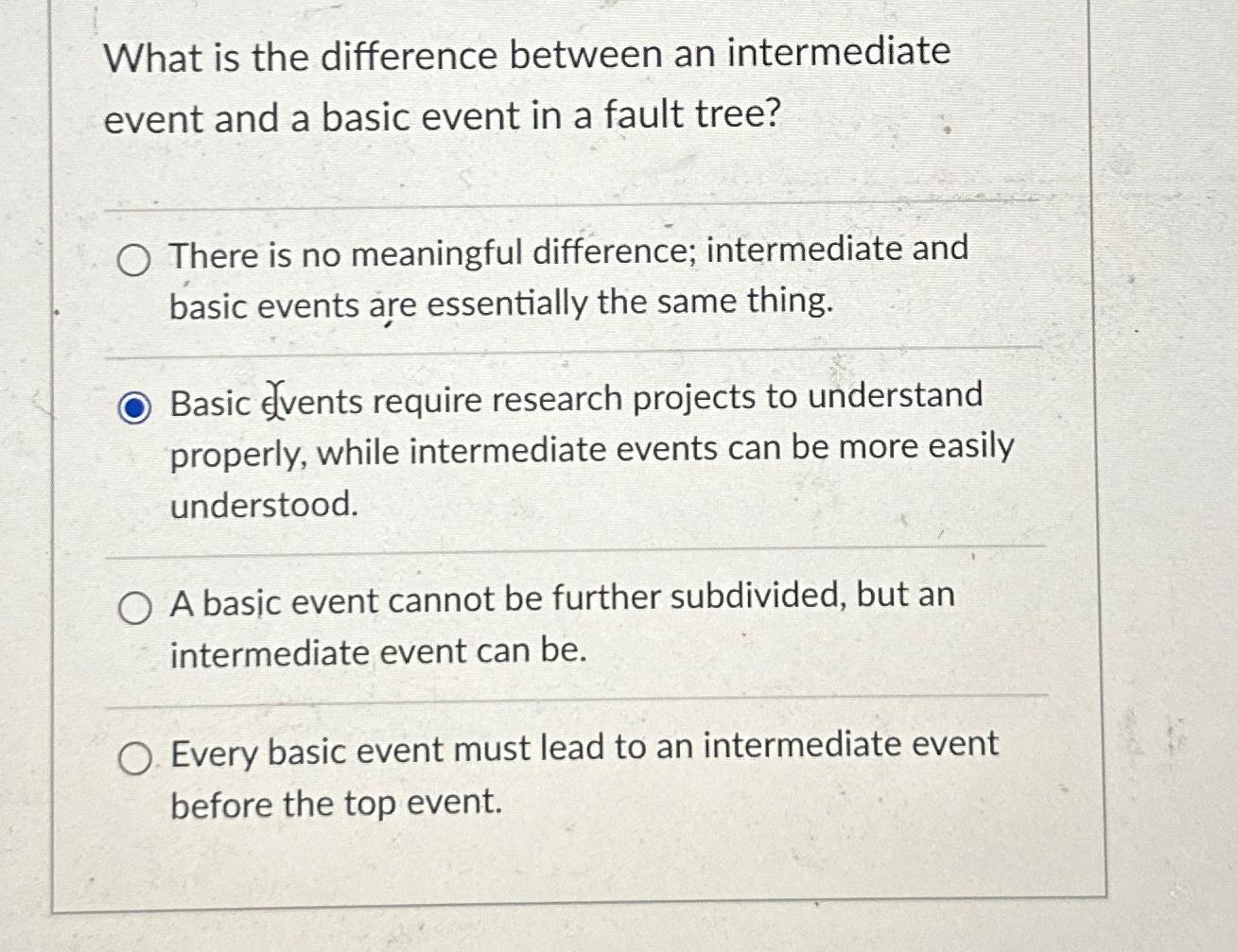 Solved What is the difference between an intermediate event | Chegg.com