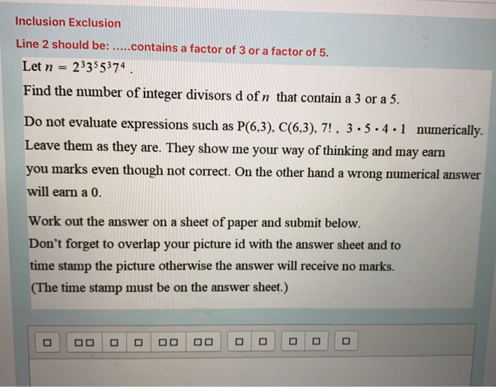 Solved Inclusion Exclusion Line 2 should be: .....contains a | Chegg.com