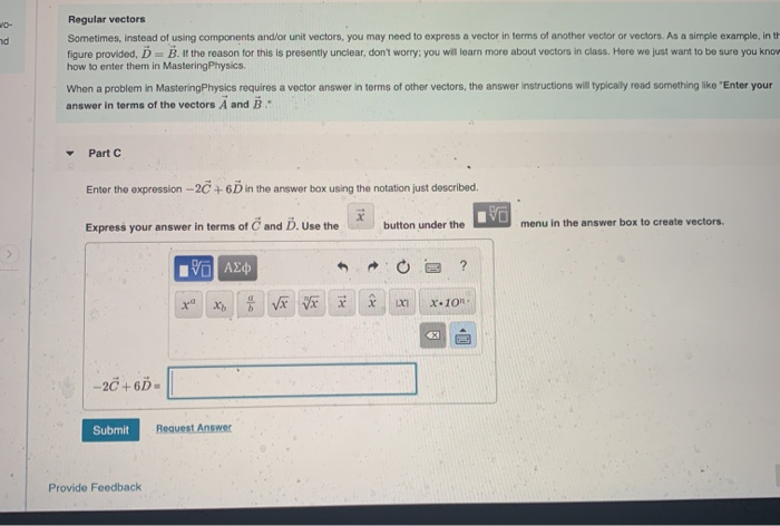 Solved nd Regular vectors Sometimes, instead of using | Chegg.com