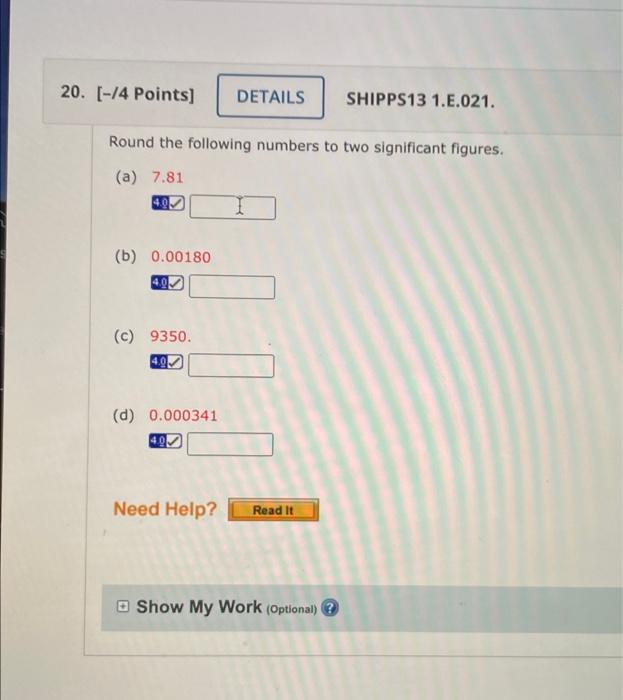 Solved Round the following numbers to two significant | Chegg.com