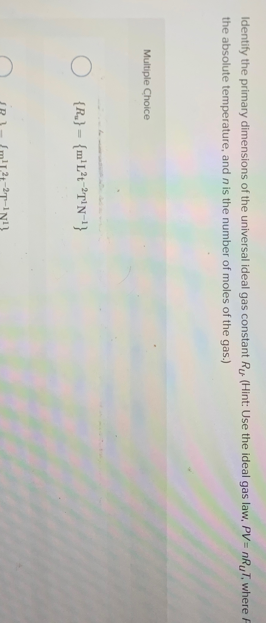 Solved Identify the primary dimensions of the universal | Chegg.com