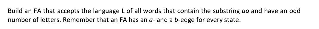 Solved Build an FA that accepts the language L ﻿of all words | Chegg.com