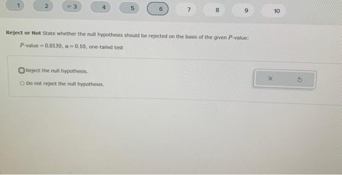 Solved Reject or Not State whether the null hypothesis | Chegg.com