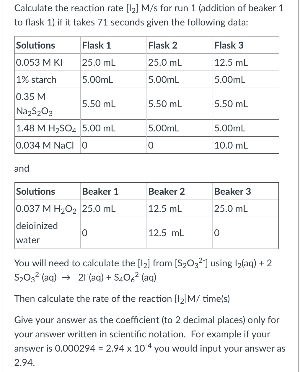 Solved Calculate the reaction rate [I2]Ms ﻿for run | Chegg.com