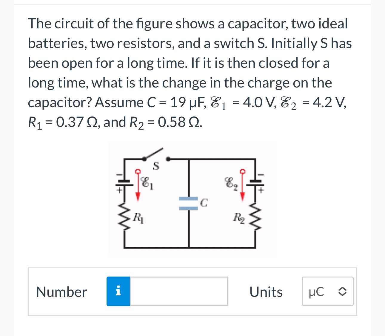 Solved The circuit of the figure shows a capacitor, two | Chegg.com