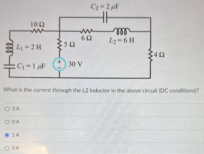 Solved 1) What is the current through the L2 inductor in the | Chegg.com