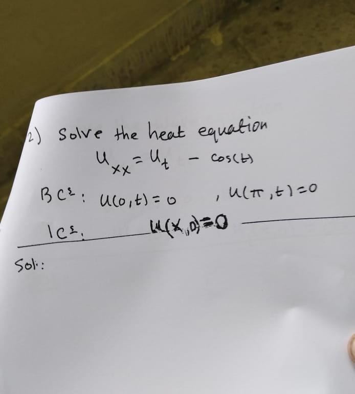 Solved 2) Solve the heat equation | Chegg.com