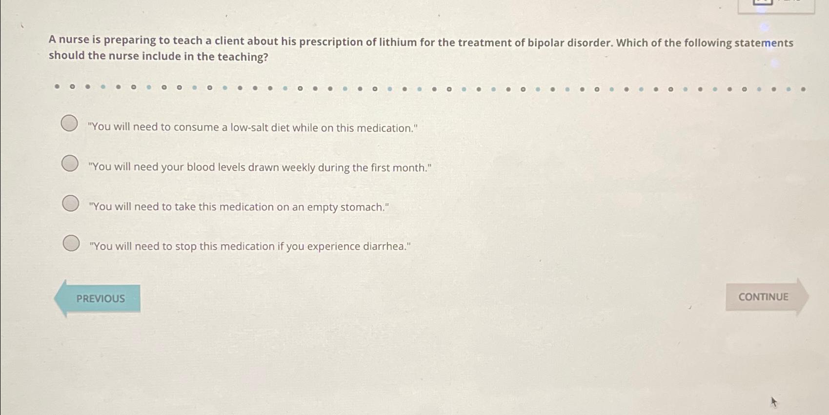 Solved A nurse is preparing to teach a client about his | Chegg.com