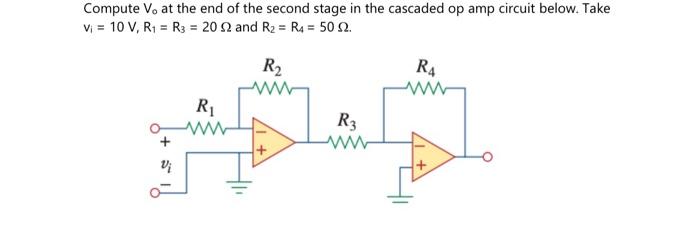 Solved Compute V0 at the end of the second stage in the | Chegg.com