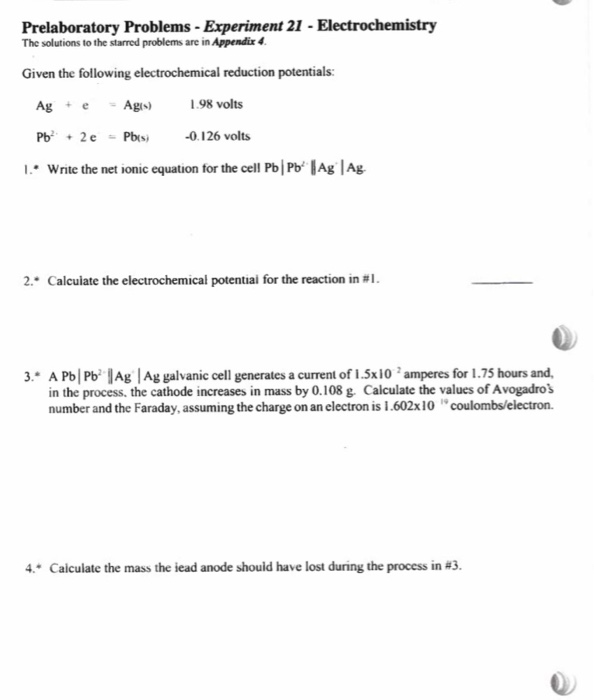 Solved Prelaboratory Problems - Experiment 21 - | Chegg.com
