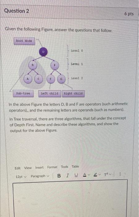 Solved Question 2 6 pts Given the following Figure, answer | Chegg.com