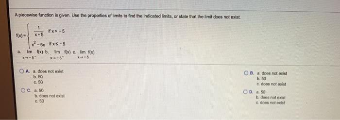 Solved A piecewise function is given. Use the properties of | Chegg.com