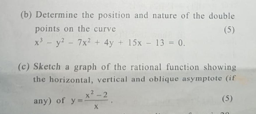 Solved (b) ﻿Determine the position and nature of the double | Chegg.com