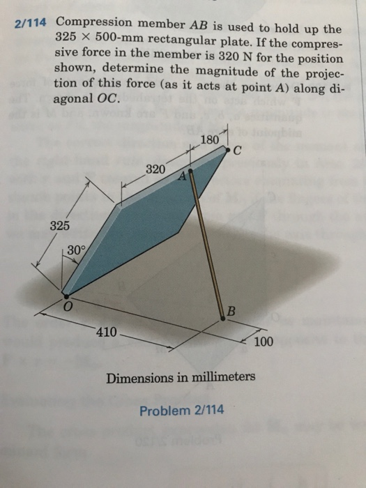 Solved 2/114 Compression member AB is used to hold up the | Chegg.com