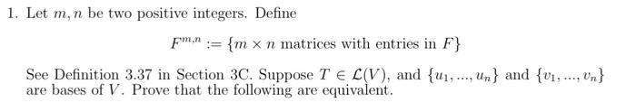 Solved 1. Let m,n be two positive integers. Define | Chegg.com