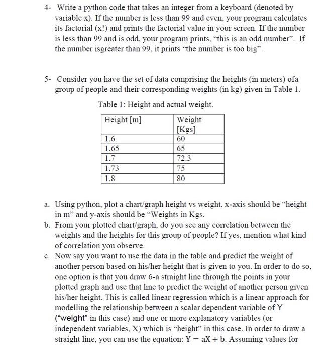 Solved 4 Write A Python Code That Takes An Integer From A