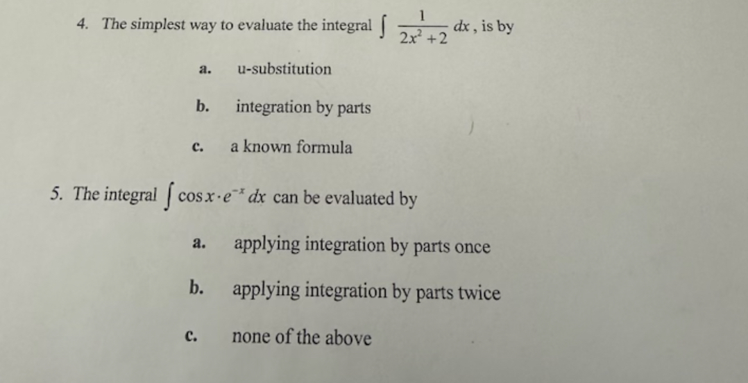 Solved The simplest way to evaluate the integral | Chegg.com