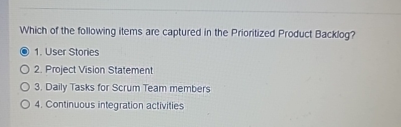 Solved Which of the following items are captured in the | Chegg.com