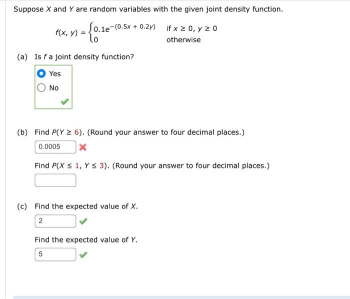 Suppose X and Y are random variables with the given | Chegg.com