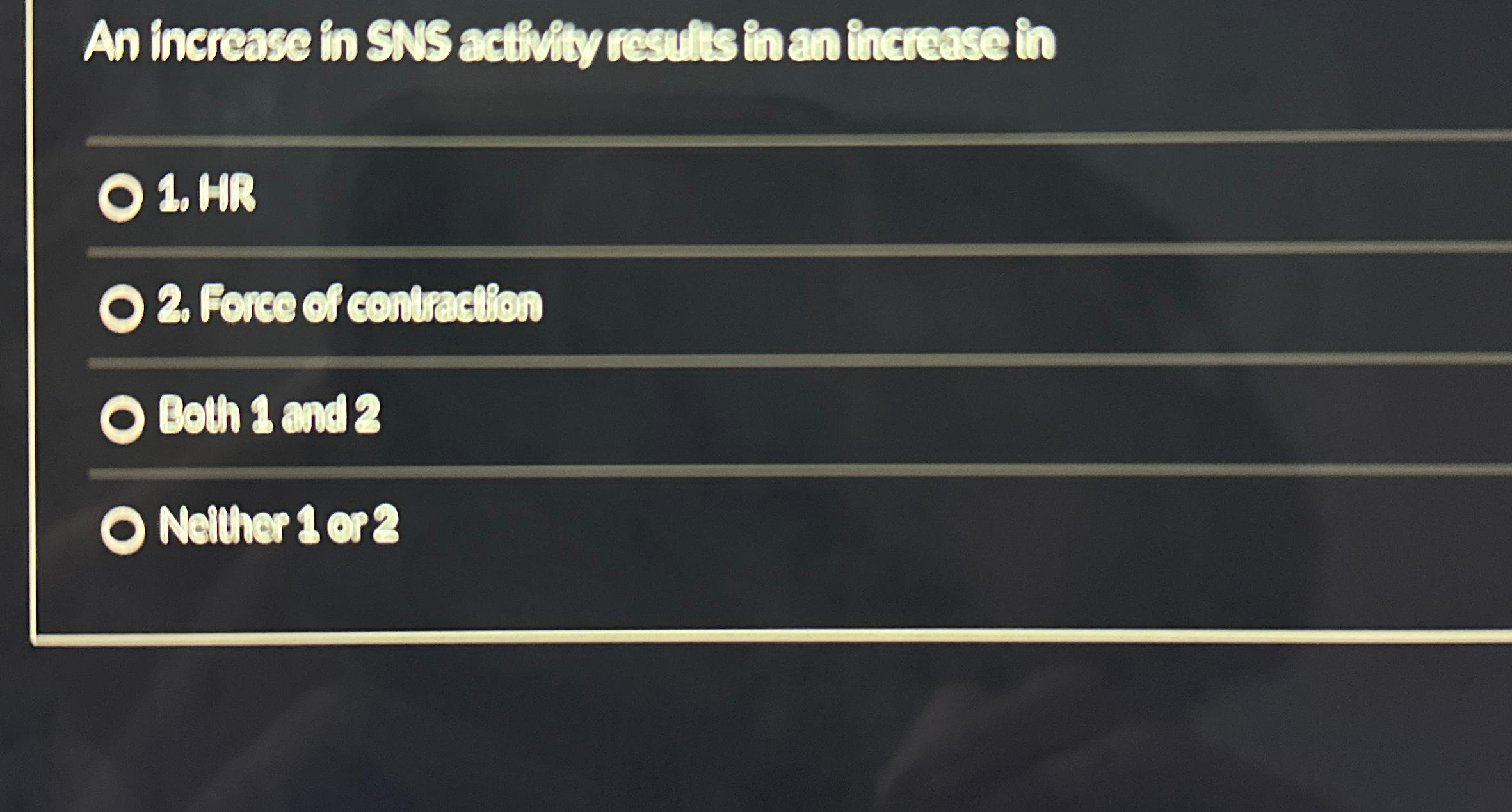 Solved An increase in SNS activity reserths in an increase | Chegg.com