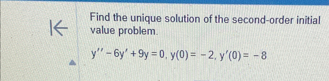 Solved Find the unique solution of the second-order initial | Chegg.com