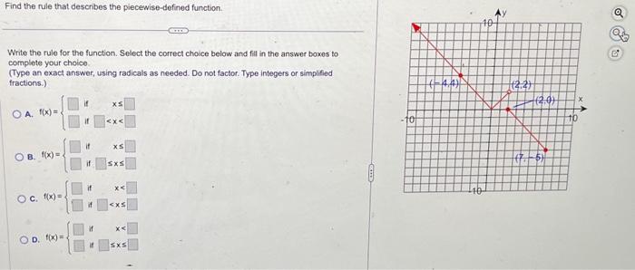 Solved Find the rule that describes the piecewise-defined | Chegg.com