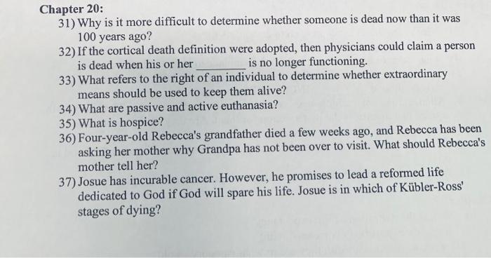 Solved Chapter 20: 31) Why is it more difficult to determine | Chegg.com