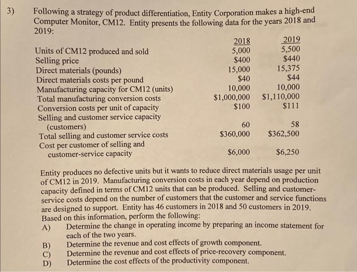 Solved Following a strategy of product differentiation, | Chegg.com
