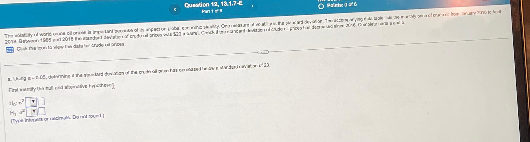 Solved Question 12, 13.1.7-E\\nPoints: 0 of 6\\n2018. | Chegg.com