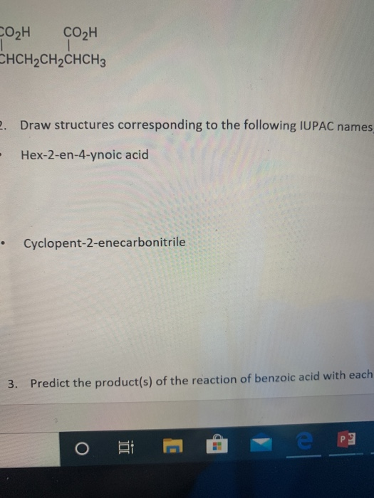 Solved CO₂H CO₂H CHCH2CH2CHCH3 2. Draw structures | Chegg.com