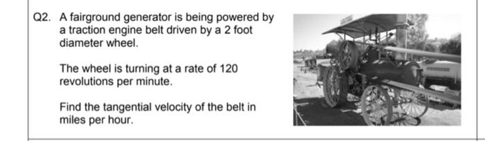 Solved Q2. A fairground generator is being powered by a | Chegg.com