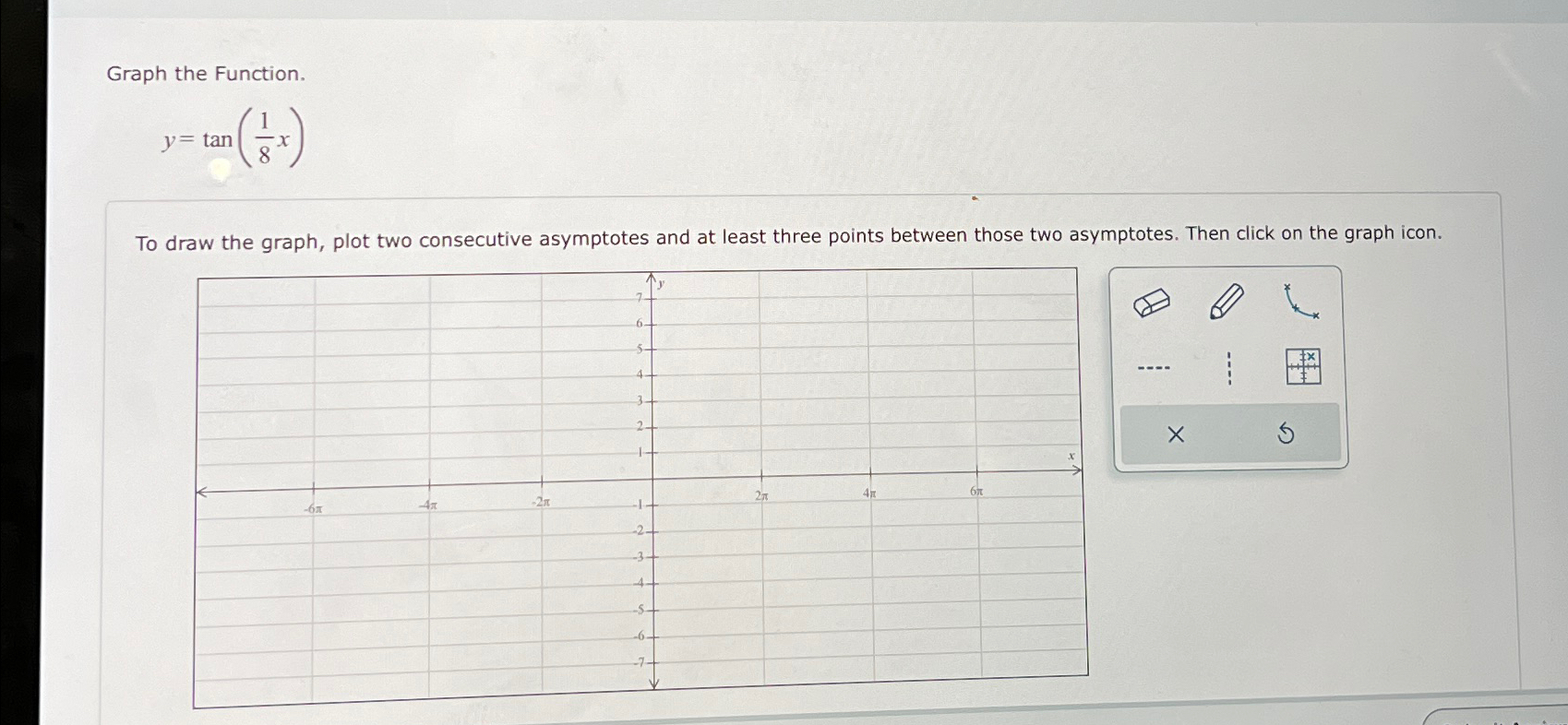 Solved Graph the Function.y=tan(18x)To draw the graph, plot | Chegg.com