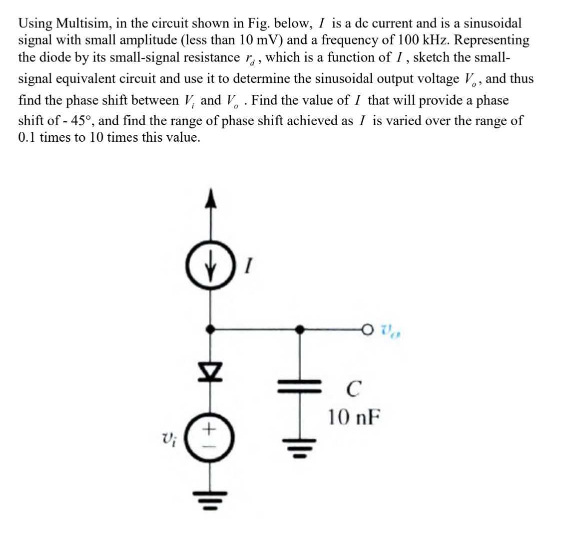 Solved Using Multisim, in the circuit shown in Fig. below, I | Chegg.com