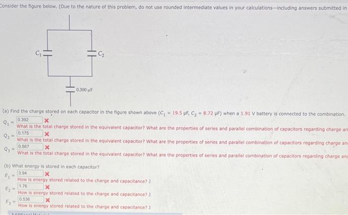 Solved (a) Find the charge stored on each capacitor in the | Chegg.com