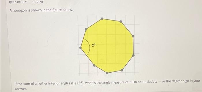 Solved QUESTION 21.1 POINT A nonagon is shown in the figure | Chegg.com