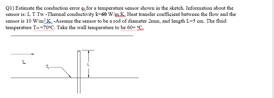 Solved Q1) ﻿Estimate the conduction error ea ﻿for a | Chegg.com