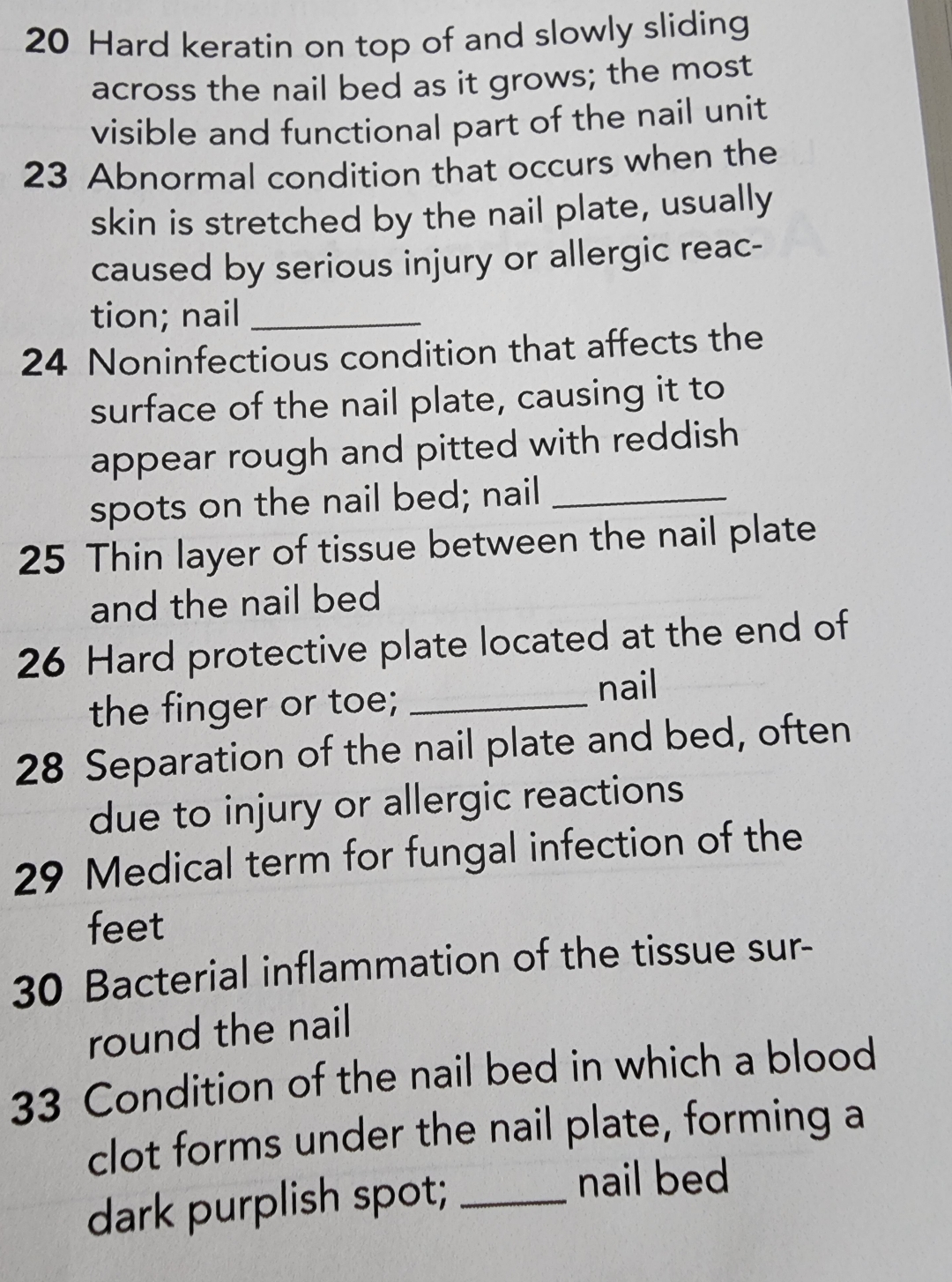 Solved 20 ﻿Hard keratin on top of and slowly sliding across | Chegg.com