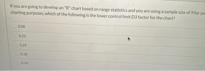 Solved If you are going to develop an "R" chart based on | Chegg.com