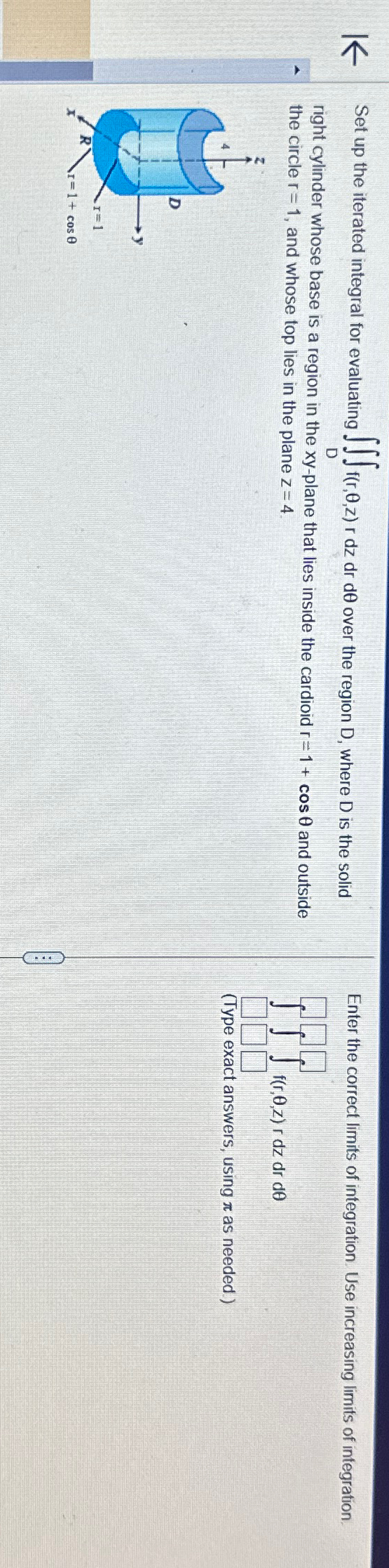 Solved Set up the iterated integral for evaluating | Chegg.com