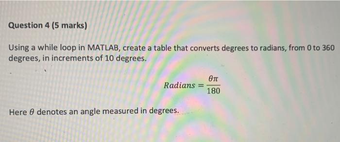 Solved Question 4 (5 marks) Using a while loop in MATLAB, | Chegg.com Solved Question 4 (5 marks) Using a while loop in MATLAB, | Chegg.com