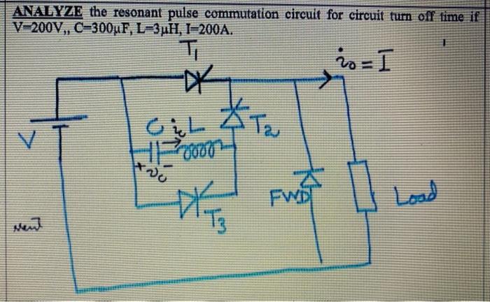 Solved Resonant pulse commutation circuit is shown here. | Chegg.com