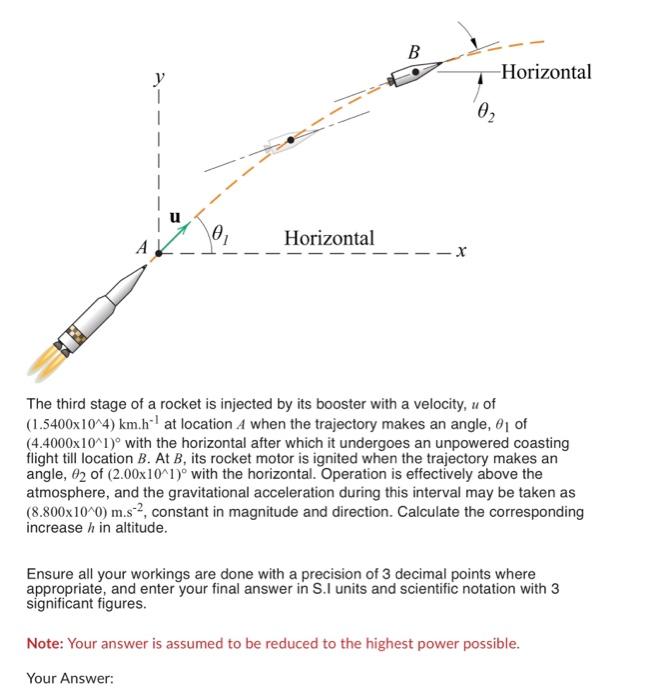 Solved The third stage of a rocket is injected by its | Chegg.com