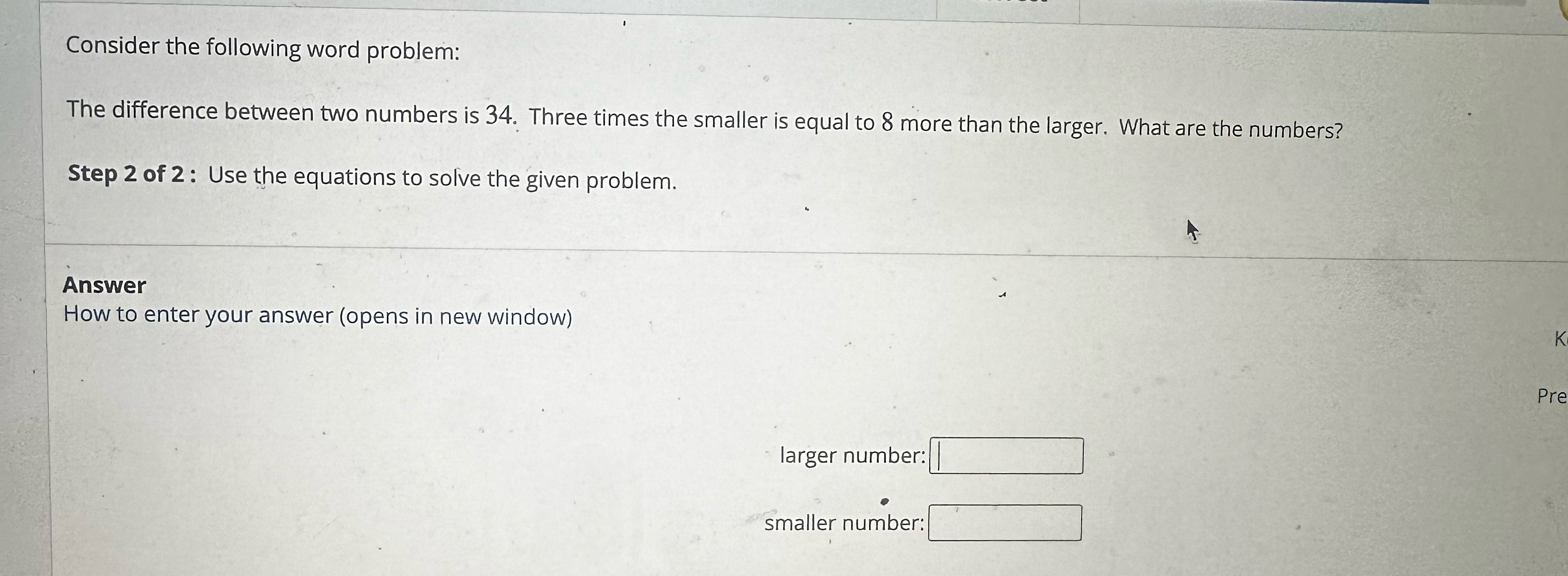 Solved Consider the following word problem:The difference | Chegg.com