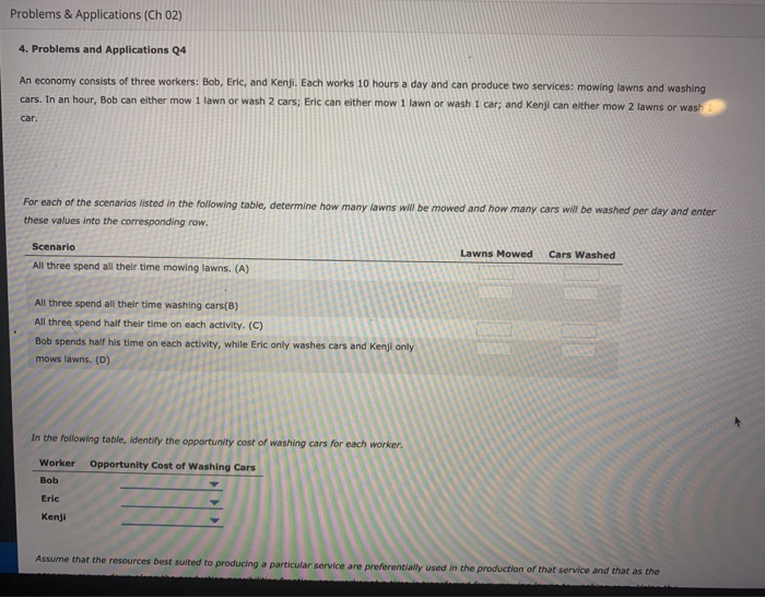 Solved Problems & Applications (Ch 02) 4. Problems and | Chegg.com