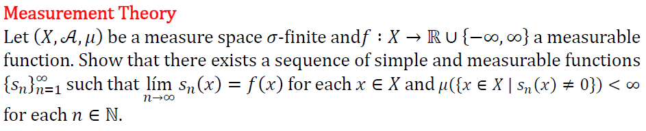Solved Measurement Theorylet X A μ ﻿be A Measure Space