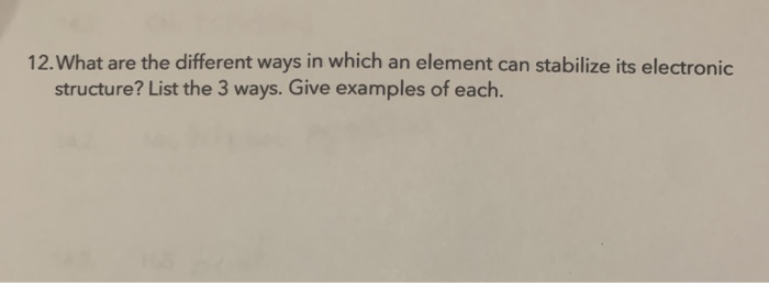 Solved 12. What are the different ways in which an element | Chegg.com