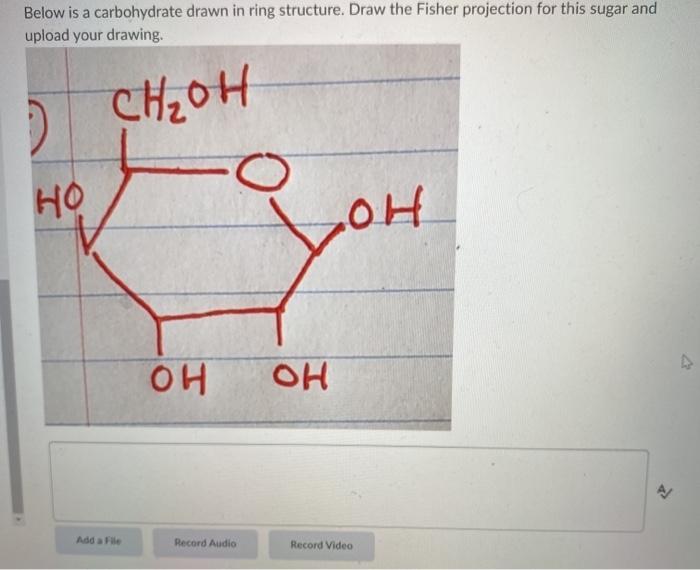 Solved Below is a carbohydrate drawn in ring structure. Draw | Chegg.com