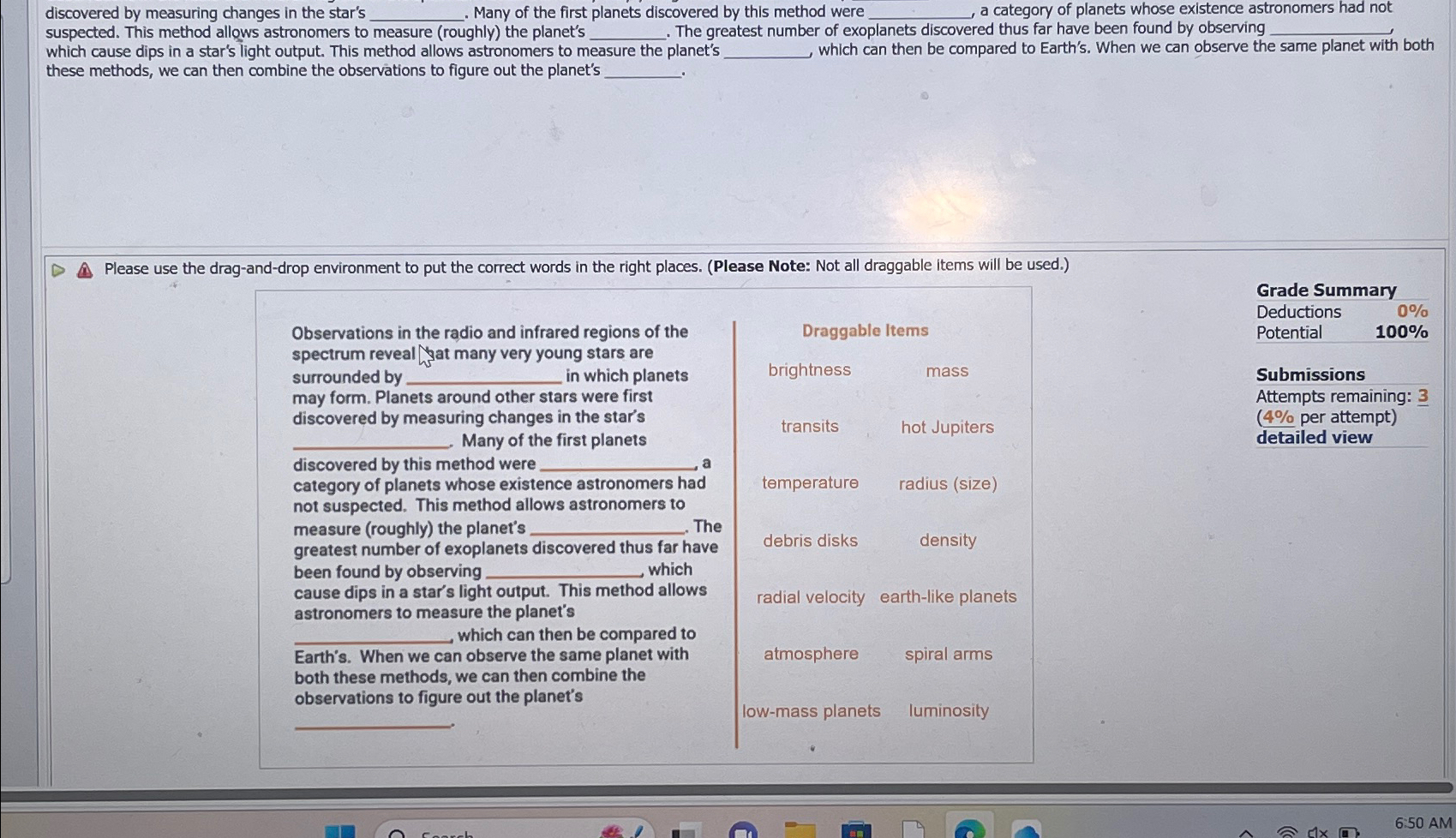 Solved discovered by measuring changes in the star's q, - | Chegg.com